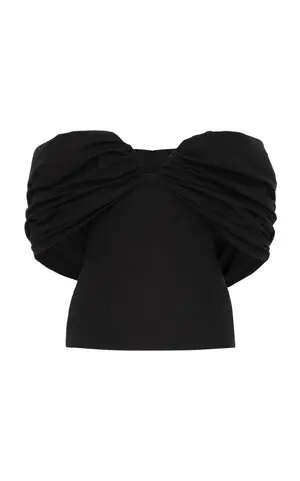 Magda Butrym Draped-sleeve Top - Black