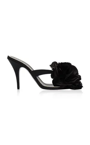 Magda Butrym Grosgrain With Flower Thong Sandals - Black