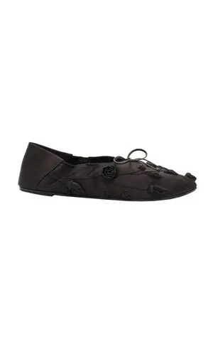 Magda Butrym Embroidered Satin Soft Ballet Flats