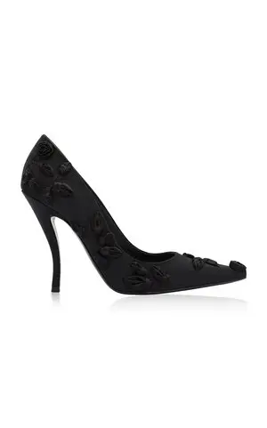 Magda Butrym Embroidered High Heel Pumps - Black