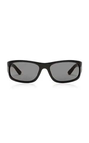 Magda Butrym And Burgundy Rectangular Sunglasses - Black