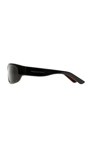 Magda Butrym And Burgundy Rectangular Sunglasses