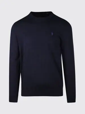 Polo Ralph Lauren Embroidered Logo Knit Sweater - Navy