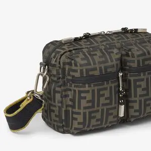 Fendi Camera Case In Technical Fabric With Ff Zucca Motif
