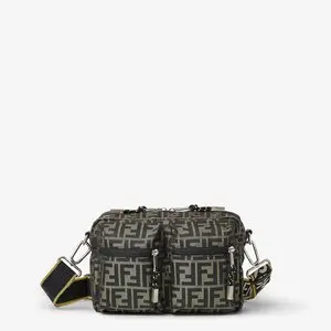 Fendi Camera Case In Technical Fabric With Ff Zucca Motif