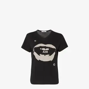 Fendi Ti Amo" Graphic Print Organic Cotton T-shirt - Black