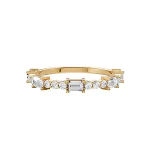 AYA FINE JEWELRY Minimalist Mixed Cut Lab Diamond Eternity Ring - Yellow