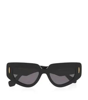 Loewe Anagram Angular Rectangle Sunglasses - Black