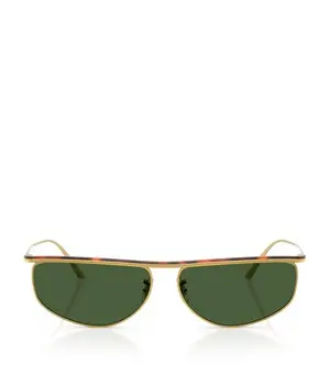 Oliver Spencer Steel 1986c Irregular Oval Sunglasses - Gold