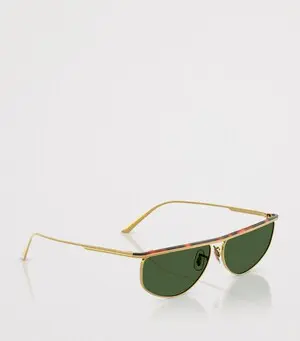 Oliver Spencer Steel 1986c Irregular Oval Sunglasses