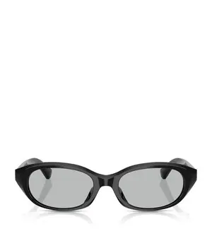 Burberry Acetate Oval Sunglasses - Black