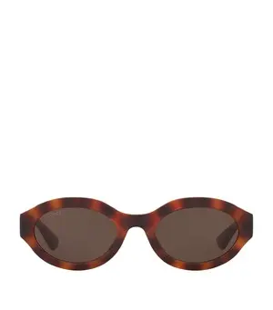 Gucci Injected Oval Sunglasses - Brown