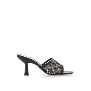 Gucci Gg Crystals Mules - Black