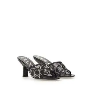 Gucci Gg Crystals Mules - Black