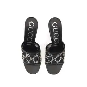 Gucci Gg Crystals Mules - Black