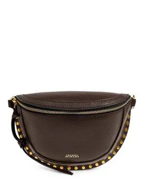 Isabel Marant Étoile Skano Hammered Leather Belt Bag With Studs - Brown