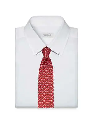 FERRAGAMO Club Print Silk Tie