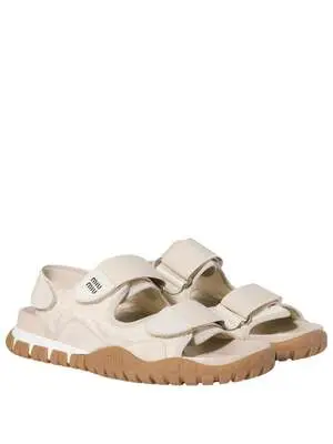 Miu Miu Tyre Technical Fabric And Suede Sandals