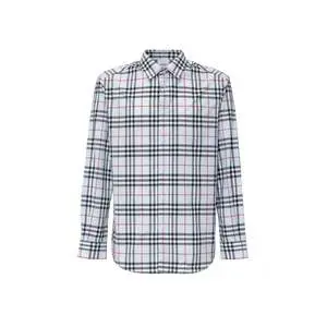 Burberry Checked Cotton Shirt - Blue