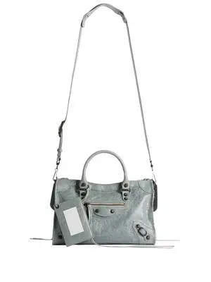 Balenciaga Le City Bag Small In Arena Leather - Blue