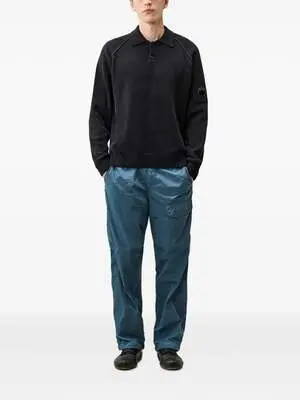 C.P. COMPANY Lens-detail Ribbed Polo Shirt