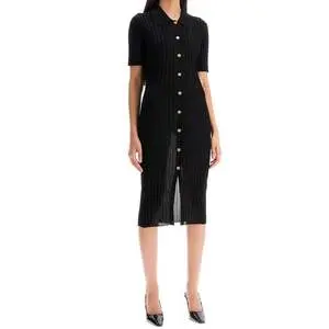 Versace Knitted Mini Dress With Medusa Logo Buttons