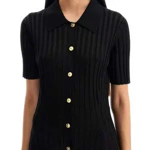Versace Knitted Mini Dress With Medusa Logo Buttons