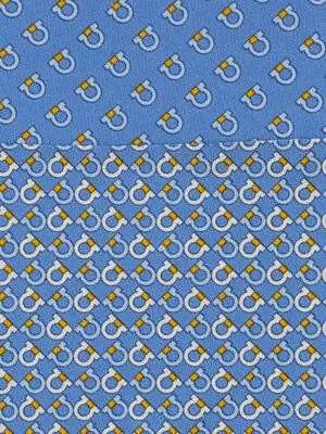 FERRAGAMO Square Gancini Print Silk Tie