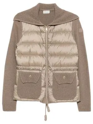 Moncler Wool & Cashmere Blend Padded Zip-up Cardigan - Multicolor