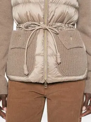 Moncler Wool & Cashmere Blend Padded Zip-up Cardigan