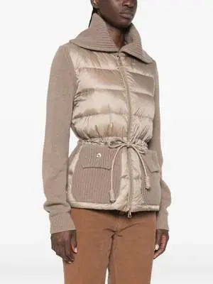 Moncler Wool & Cashmere Blend Padded Zip-up Cardigan