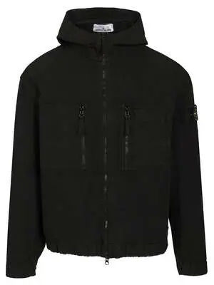 Stone Island Comfort-fit Hooded Overshirt - Black