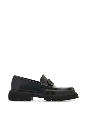 FERRAGAMO Gancini Ornament Loafers - Black