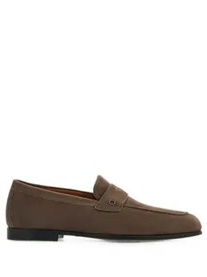 FERRAGAMO Tiberio Suede Loafer - Brown