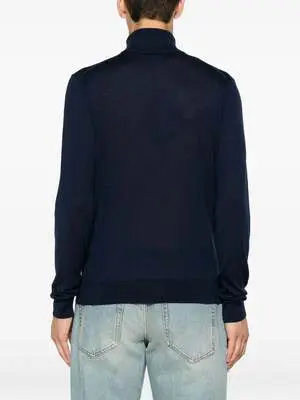 Etro Fuji Knitted Quarter Zip Jumper - Blue
