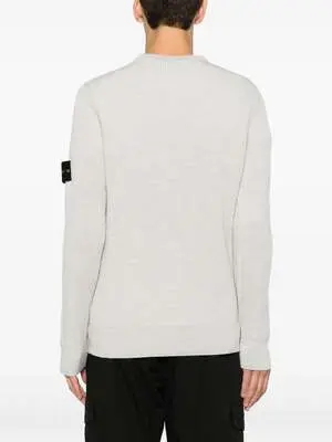 Stone Island Crewneck Sweater With Ribbed Trims - Multicolor