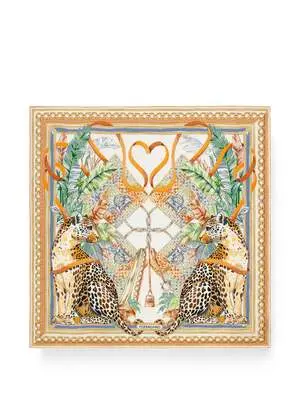 FERRAGAMO Silk Foulard With Feline Print - Multicolor