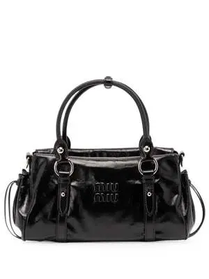 Miu Miu Glossy Leather Handbag - Black