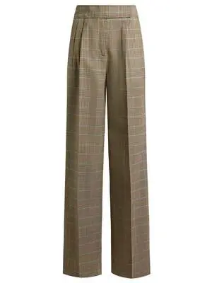 Etro Pantaloni In Lana Stretch Con Motivo Principe Di Galles - Brown