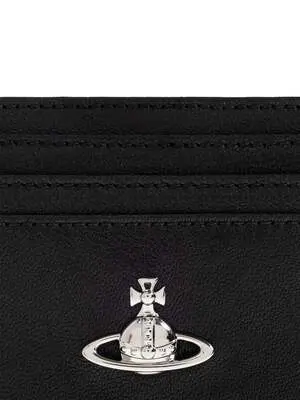 VIVIENNE WESTWOOD Flat Card Holder In Washed-look Leather