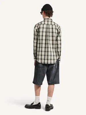 Balenciaga Regular Fit Shirt In Check Cotton Flannel