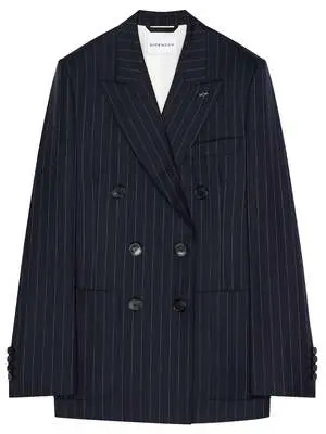 Givenchy Double Breasted Pinstripe Jacket - Blue