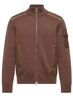 Moncler Padded Wool Zip-up Cardigan - Brown
