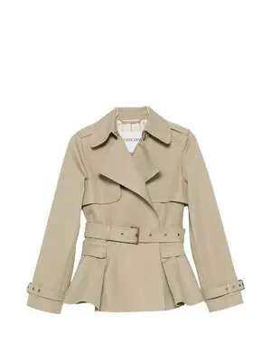 Burberry Cotton Trench-style Coat With Viscose Sleeve Lining - Beige