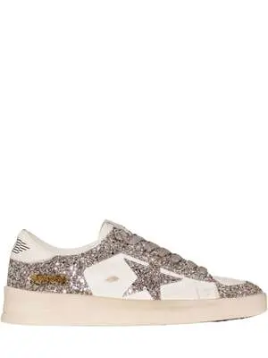 GOLDEN GOOSE Luxe Leather Glitter Detail Lace-up Sneakers