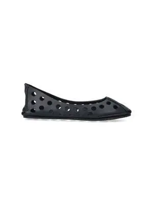 Alaïa Sculpted Calf Leather Flat Shoes - Black