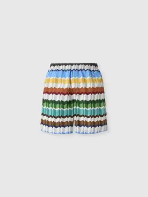 Missoni Long Printed Swim Shorts With Elastic Waistband - Multicoloured