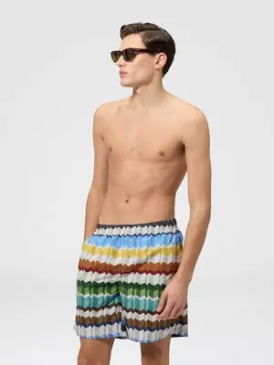 Missoni Long Printed Swim Shorts With Elastic Waistband