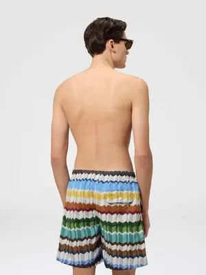 Missoni Long Printed Swim Shorts With Elastic Waistband