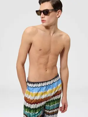 Missoni Long Printed Swim Shorts With Elastic Waistband